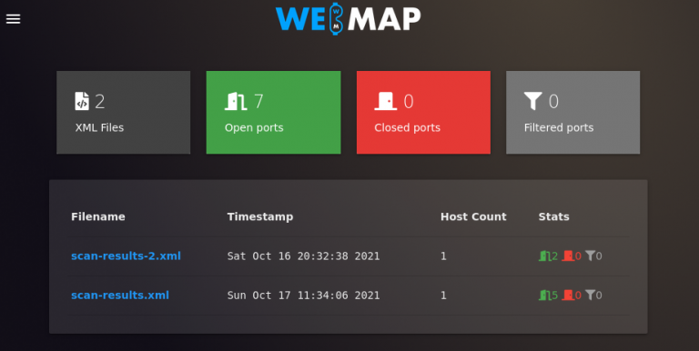 Webmap Dashboard For Nmap Xml Scan Results Bug Hacking